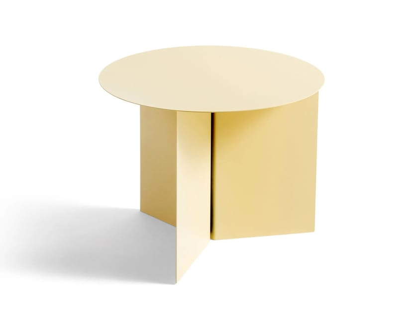 HAY - SLIT ROUND 45 LIGHT YELLOW Round steel side table By In Stock