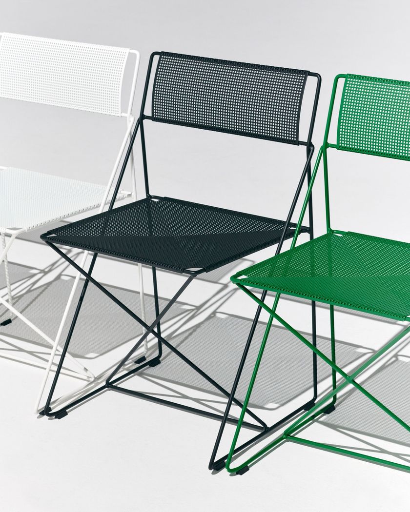 HAY - X-LINE BLACK Stackable powder coated steel chair By In Stock