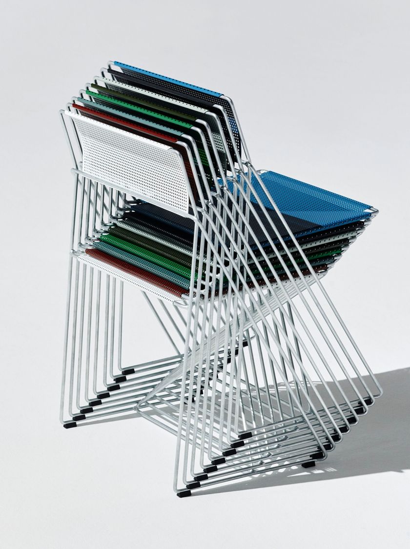 HAY - X-LINE CHALK WHITE GALVANIZED Stackable powder coated steel chair ...