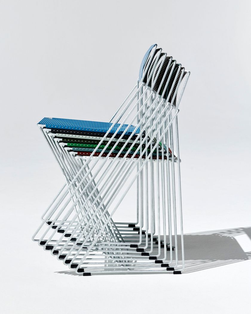 HAY - X-LINE CHALK WHITE GALVANIZED Sedia impilabile in acciaio ...