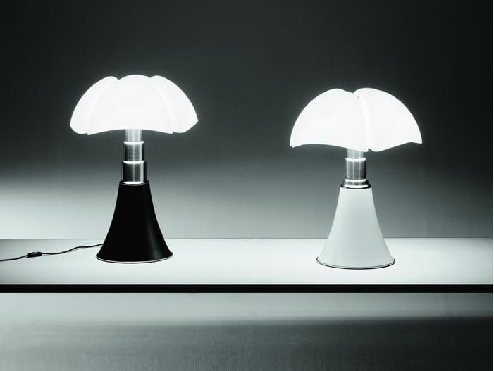 MARTINELLI LUCE - PIPISTRELLO POLISHED BLACK Stainless steel table lamp ...