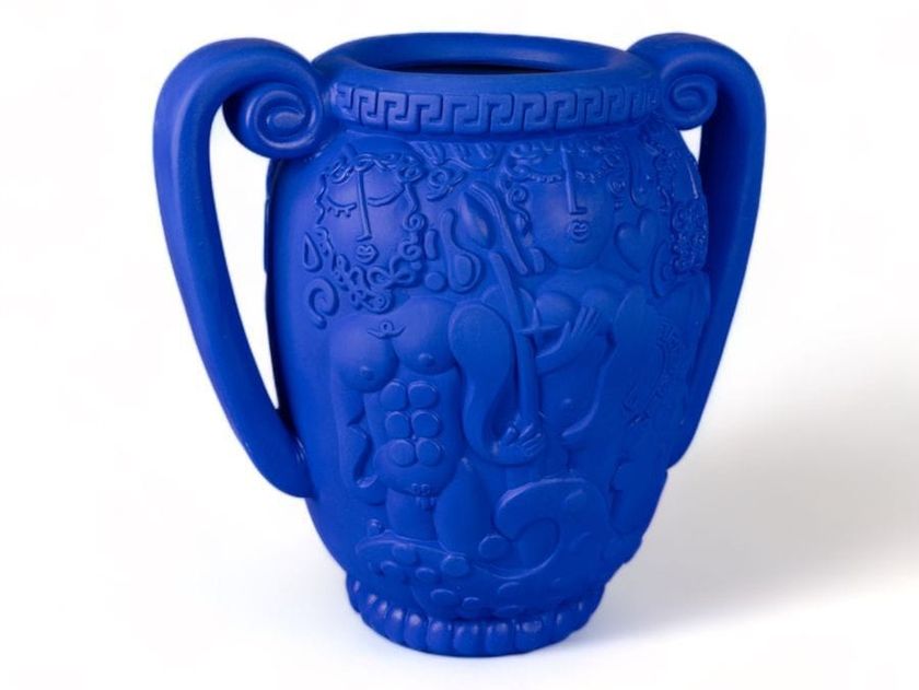SELETTI - TERRACOTTA AMPHORA BLUE Terracotta vase By In Stock