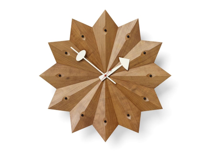 VITRA - FAN CLOCK Wall-mounted wooden clock By In Stock