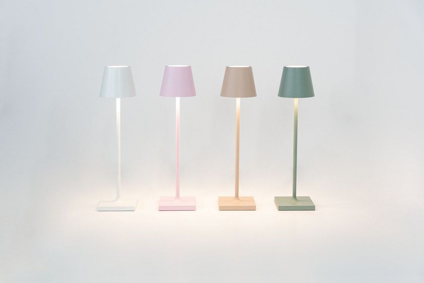 ZAFFERANO - POLDINA MICRO WHITE Rechargeable LED aluminium table lamp ...