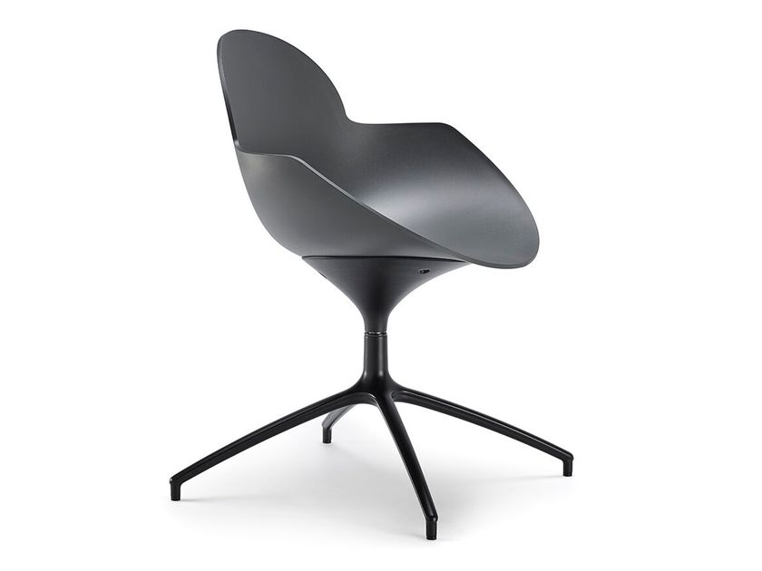 COOKIE SWIVEL Trestle-based swivel polypropylene chair By Infiniti
