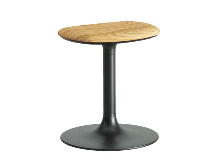 FLINK WOOD LOW STOOL Low steel and wood stool By Infiniti