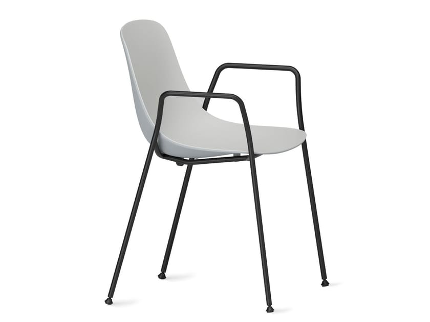 PURE LOOP BINUANCE 4 LEGS WITH ARMS Sedia impilabile in polipropilene ...