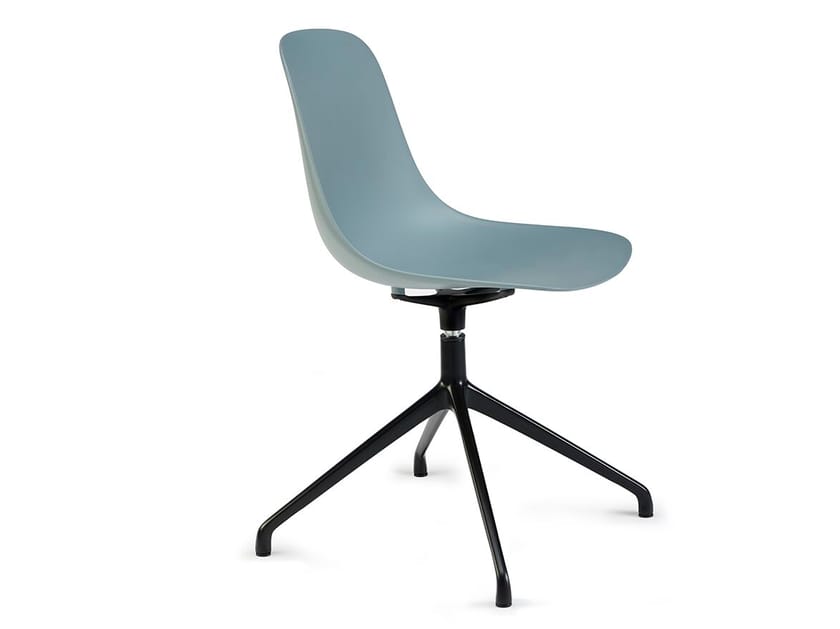 PURE LOOP MONO 4 STAR ALUMINIUM BASE Trestle-based polypropylene chair ...