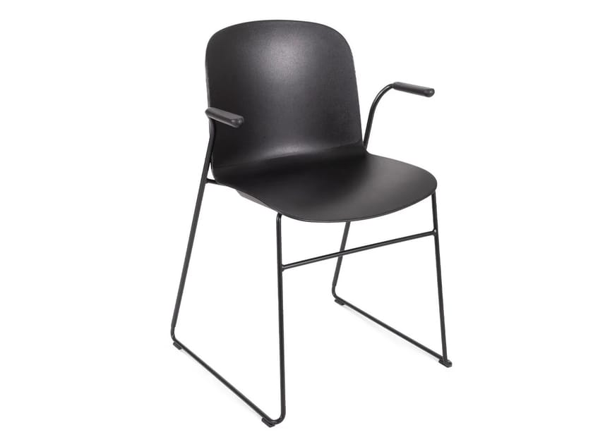 RELIEF SLED WITH ARMS Sled base stackable polypropylene chair with ...