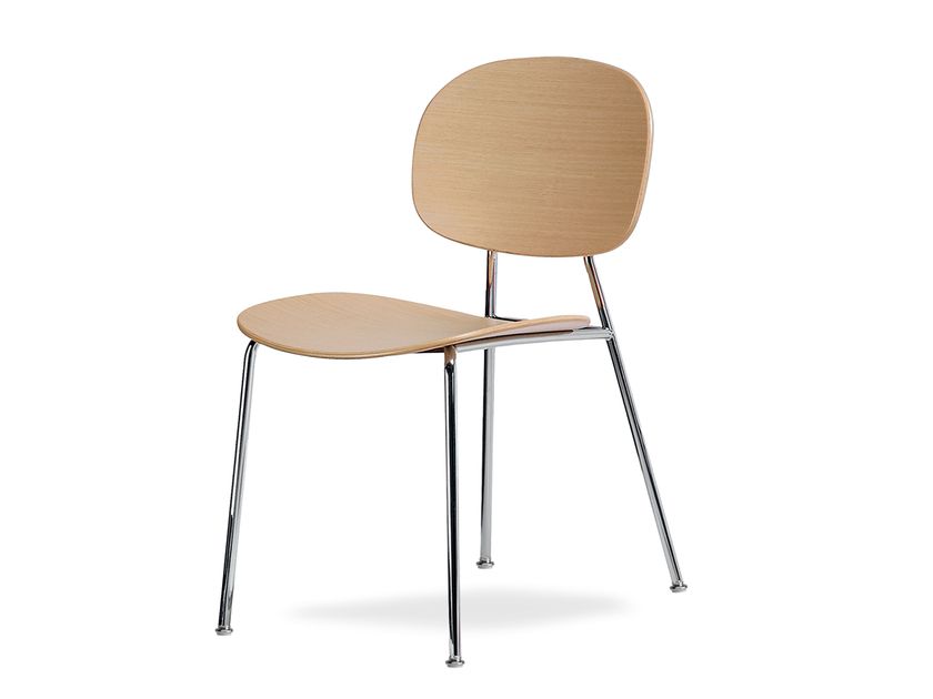 TONDINA 4 LEGS Steel and wood chair By Infiniti