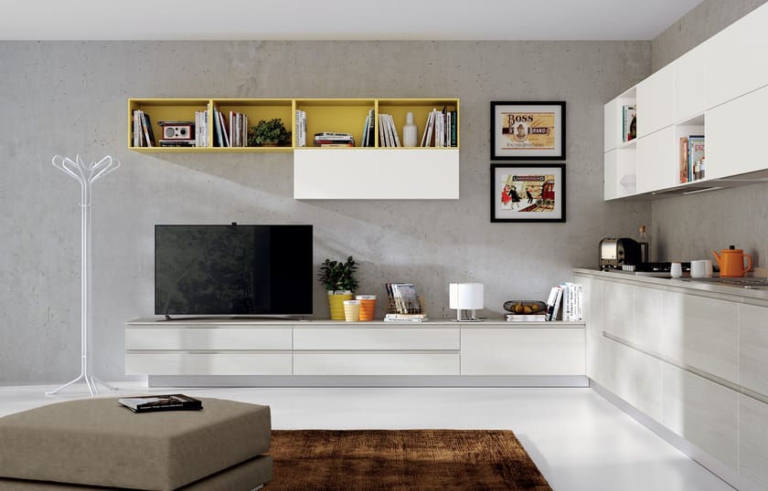 Integrated modular storage units Integrated living rooms Line By Scavolini