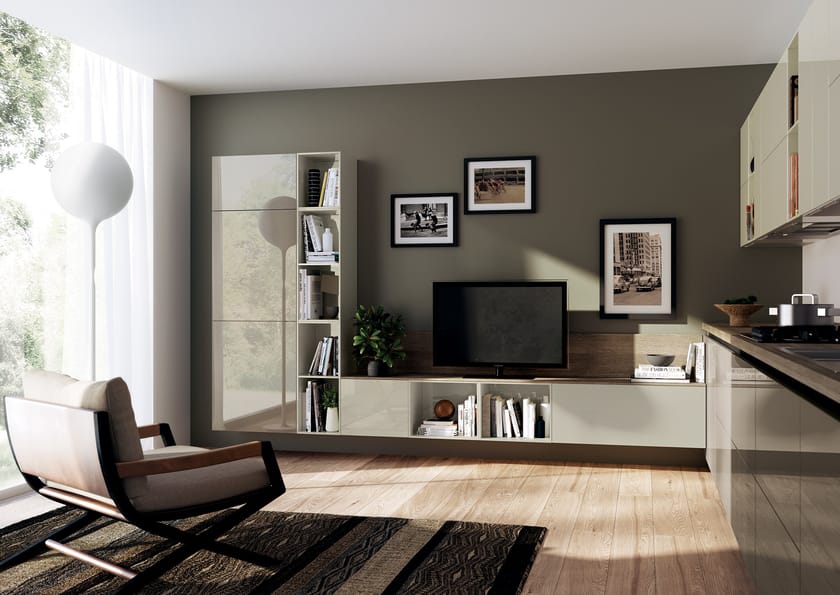 Integrated modular storage units Integrated living rooms Line By Scavolini