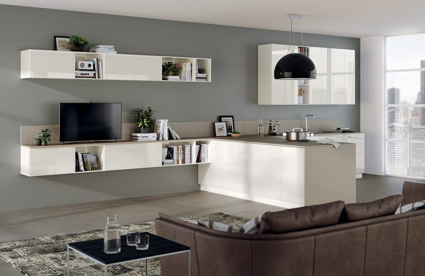 Integrated modular storage units Integrated living rooms Line By Scavolini