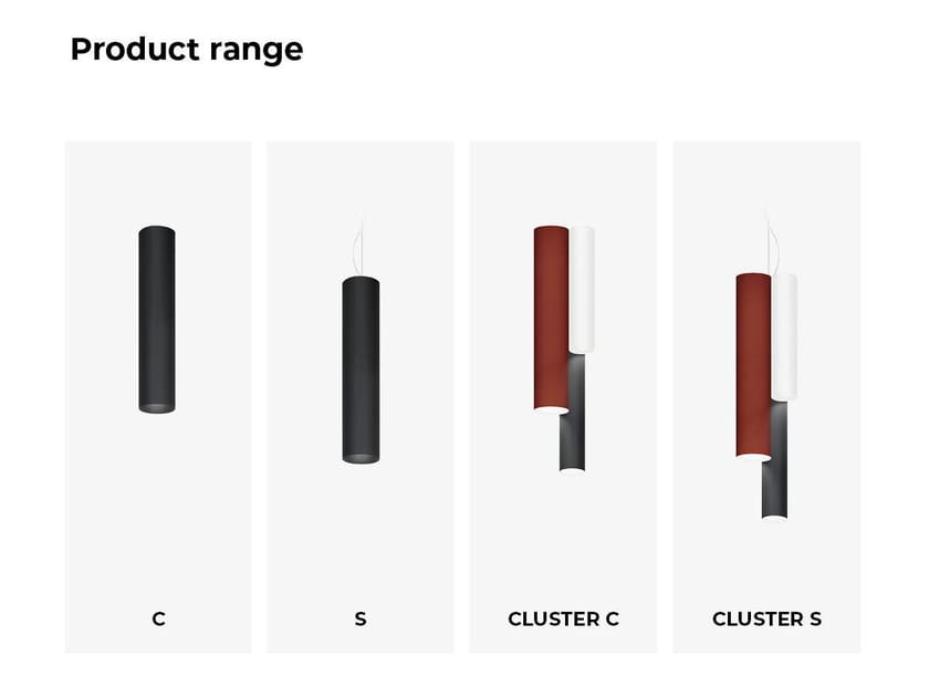 PIPES TUBE C Ceiling lamp By Intra lighting