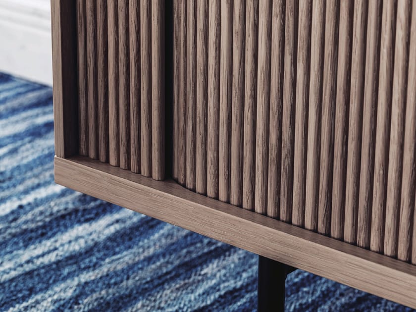 JABARA AV BOARD Wood and glass sideboard with folding doors By Ritzwell ...