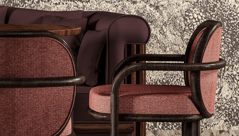 Fabric chair with armrests JAMES By Wood Tailors Club