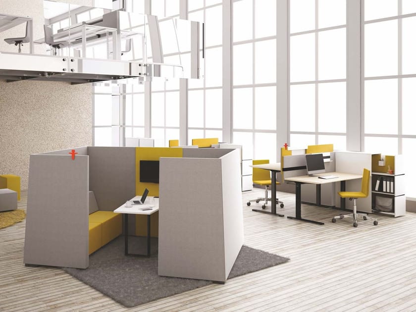 Free standing fabric workstation screen JAZZ SILENT BOX By NARBUTAS ...