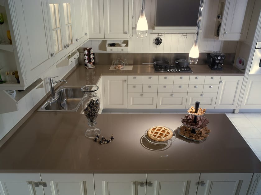 JENNY | Kitchen with peninsula Solid wood fitted kitchen with peninsula ...