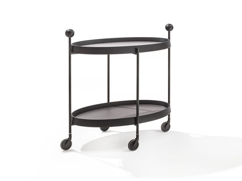 JET Walnut food trolley By Porada | design Carlo Ballabio