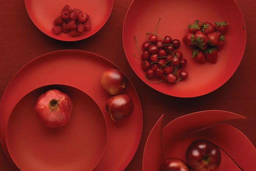 Plateau rond en acier JM14/35 Collection Texture & Colors By Alessi ...