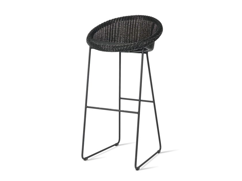 JOE High sled base Lloyd loom stool with footrest By Vincent Sheppard