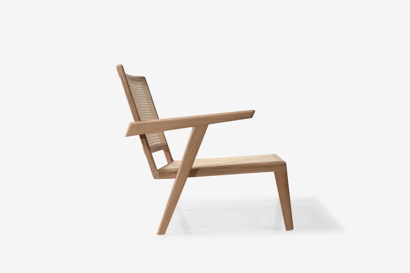 Wooden easy chair with armrests JOSE' By Fuschini