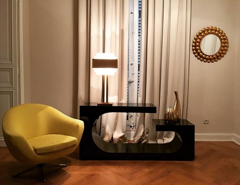 944 GM Metal table lamp By Jean Perzel