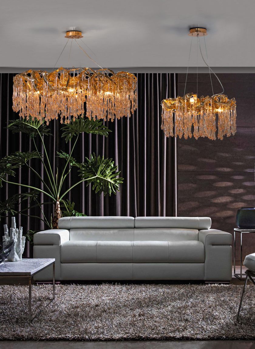 SCULPTURE Glass and aluminium pendant lamp By K-Lighting