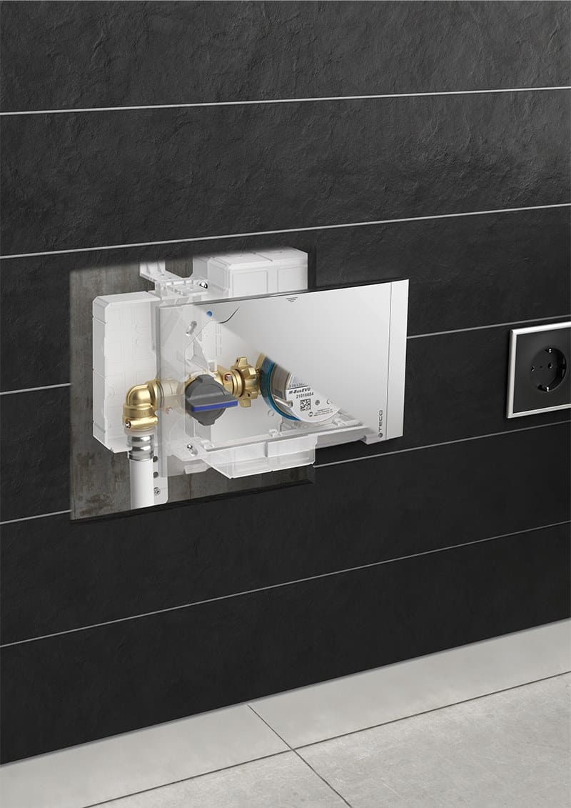 Compact flush-mounting metering kit for domestic water K4CC E-READY By TECO