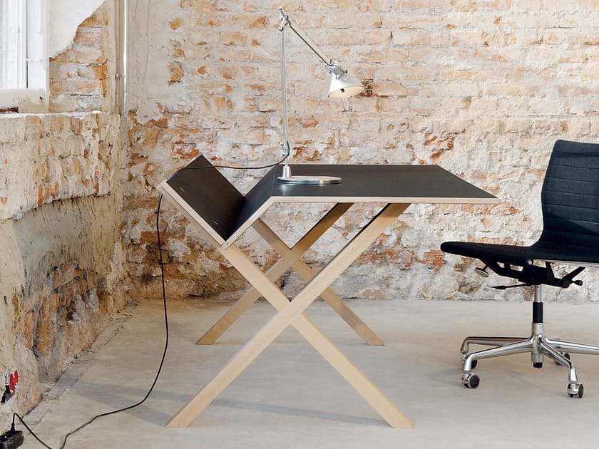 Rectangular multi-layer wood writing desk KANT By Nils Holger Moormann ...