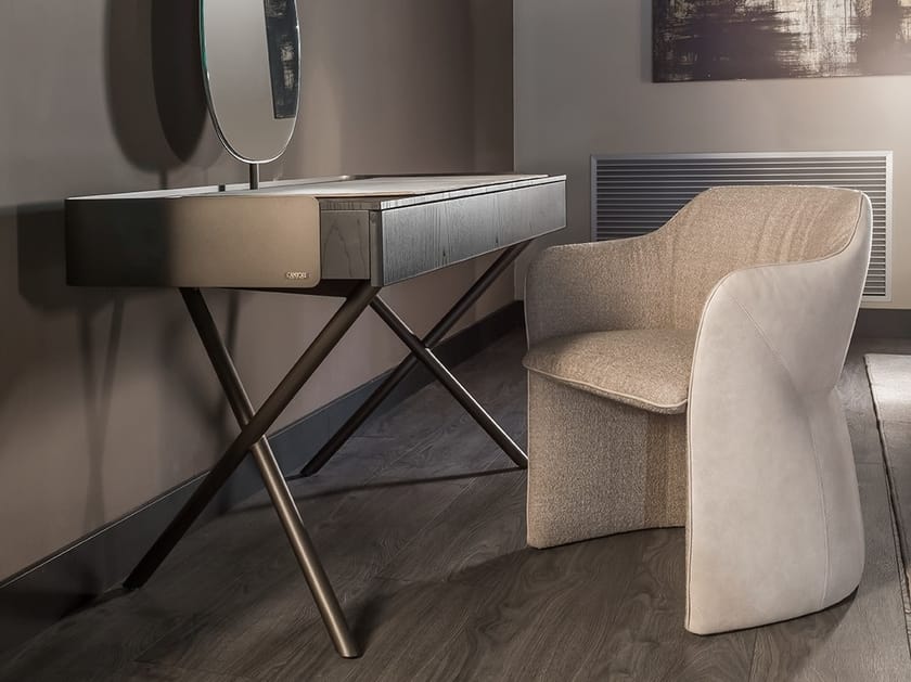 KARINA Fabric easy chair with armrests By Cantori | design Maurizio Manzoni