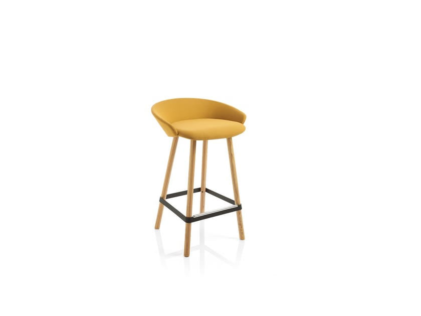 KARL High stool with fabric seat and solid wood legs By FREZZA | design ...