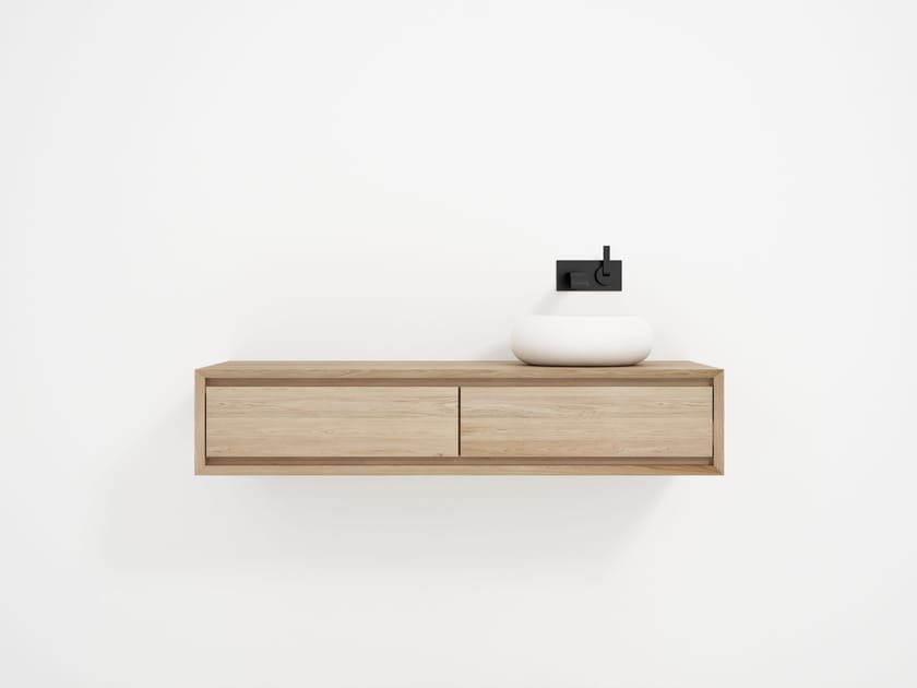 TAYLOR Single wall-mounted wooden vanity unit with drawers By KARPENTER ...