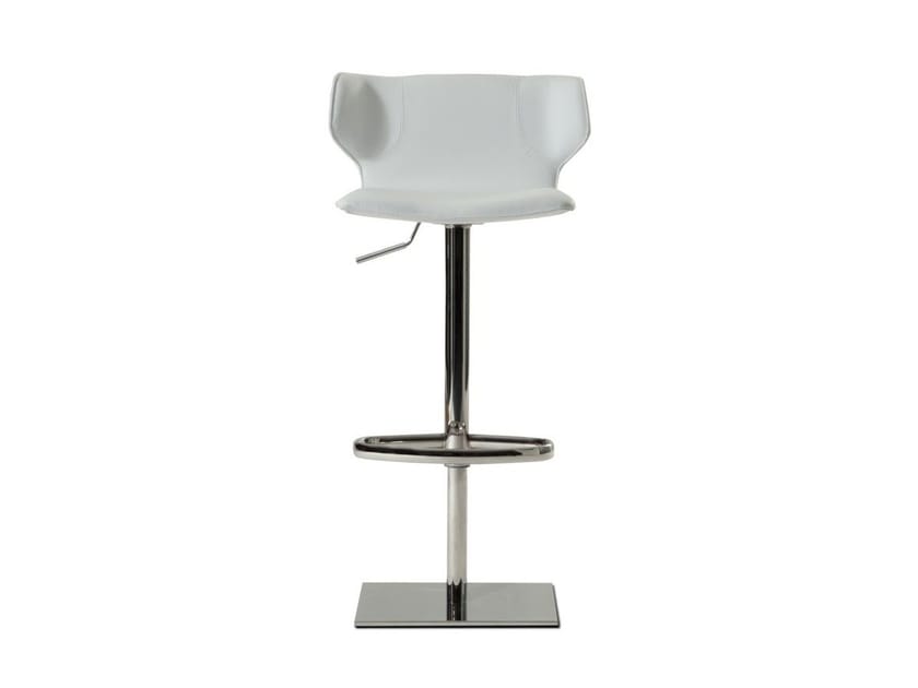 KASUKA High leather stool height-adjustable with footrest By Roche ...