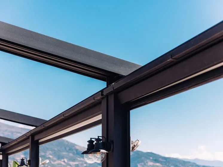 A3 Aluminium pergola with sliding cover By KE Outdoor Design
