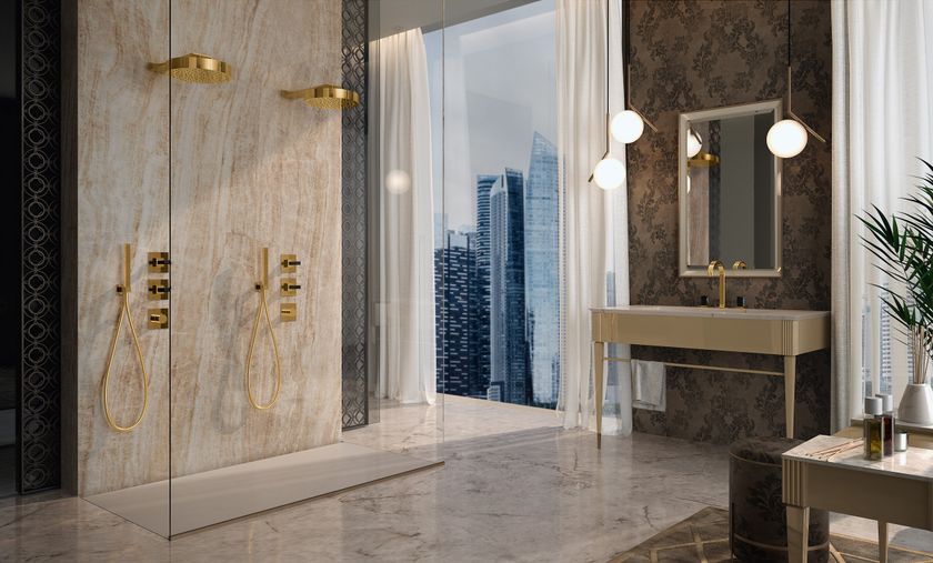 KEA Brass shower set with hand shower and overhead shower By ...