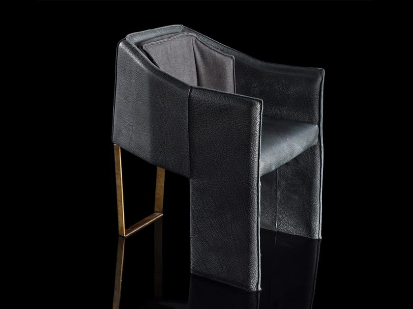 KETCH Upholstered leather chair with armrests By Henge | design Massimo ...