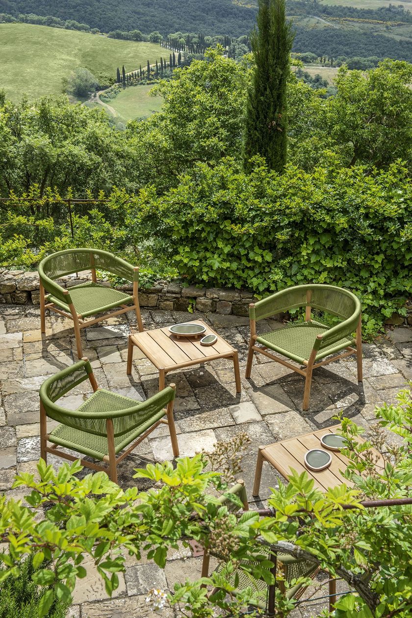 KILT Tavolino da giardino in teak By Ethimo | design Marcello Ziliani