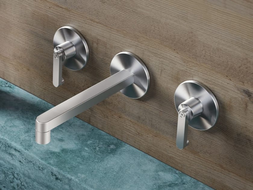Miscelatore per lavabo a muro in acciaio KIRA - KIR28 - Radomonte ...