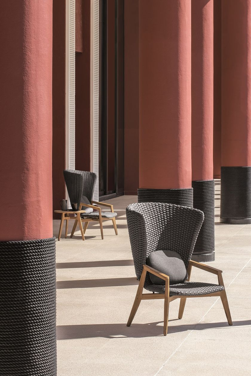KNIT | High-back garden armchair Knit Collection By Ethimo design Patrick Norguet