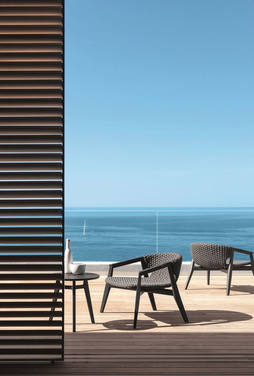 KNIT | Round coffee table By Ethimo design Patrick Norguet