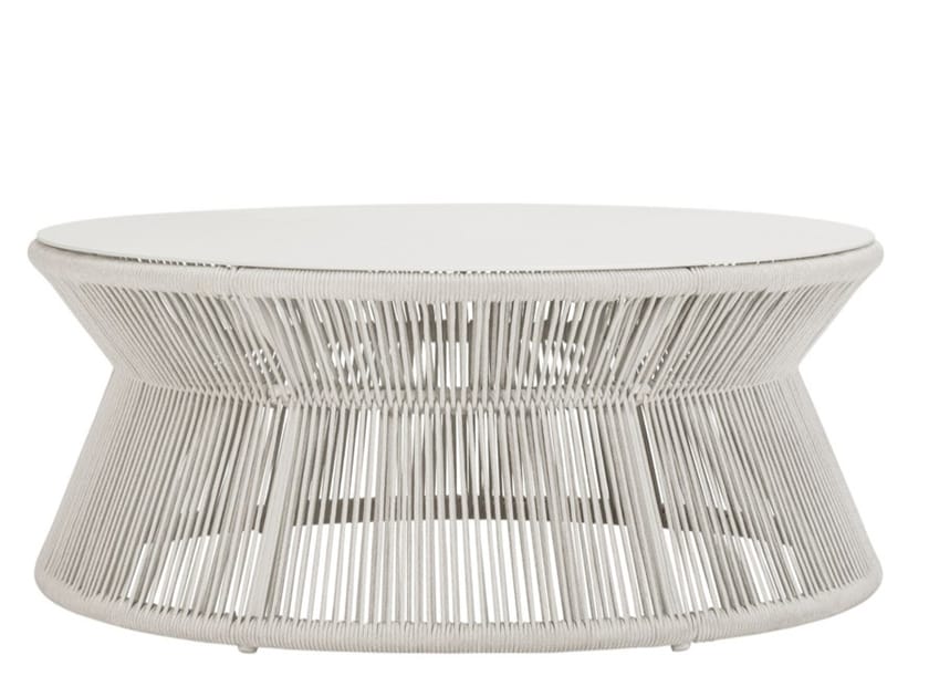 KNOT Round olefin rope and aluminium coffee table By JANUS et Cie