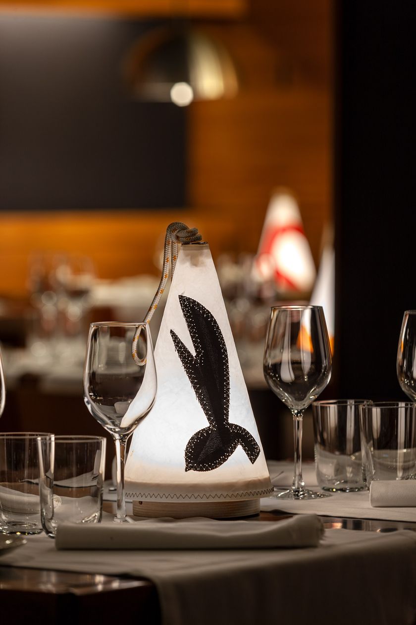 Indirect light cordless recycled material table lamp KNOT By DVELAS