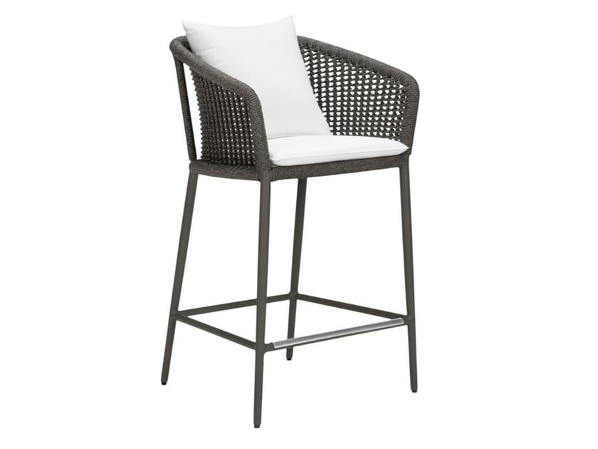 KNOT Banqueta de corda náutica com braços By JANUS et Cie