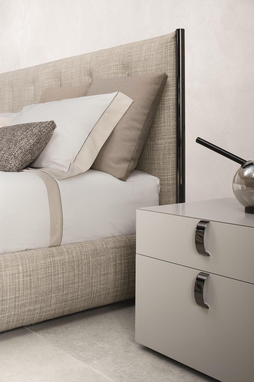 KOI Fabric double bed with high headboard By Flou