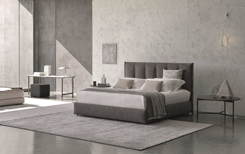KOI Fabric double bed with high headboard By Flou