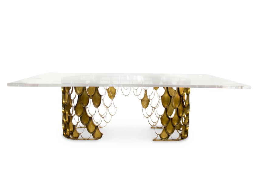 KOI II | Rectangular table Rectangular brass dining table By BRABBU