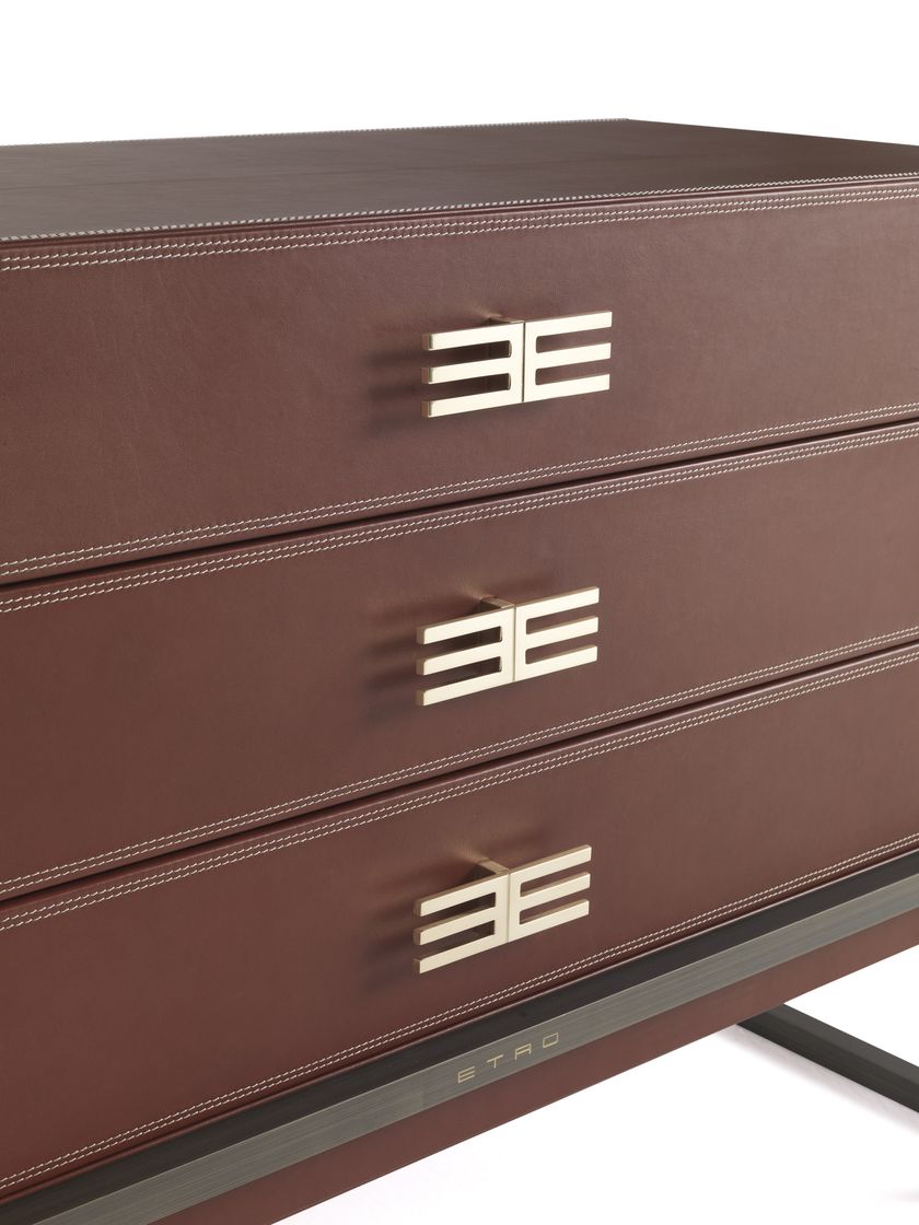 KOLKATA Leather and metal chest of drawers By ETRO Home Interiors