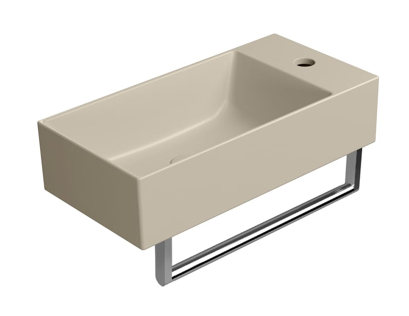 KUBE X 50X25 | Handrinse basin Rectangular ceramic handrinse basin By ...
