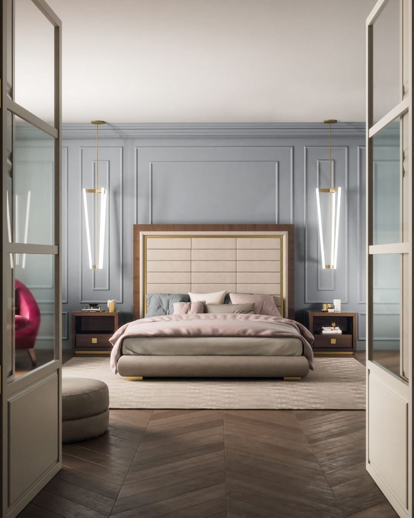 Square wooden bedside table with drawers KUBO By Capital Collection